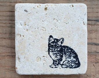 Cat Stone Coasters - Etsy