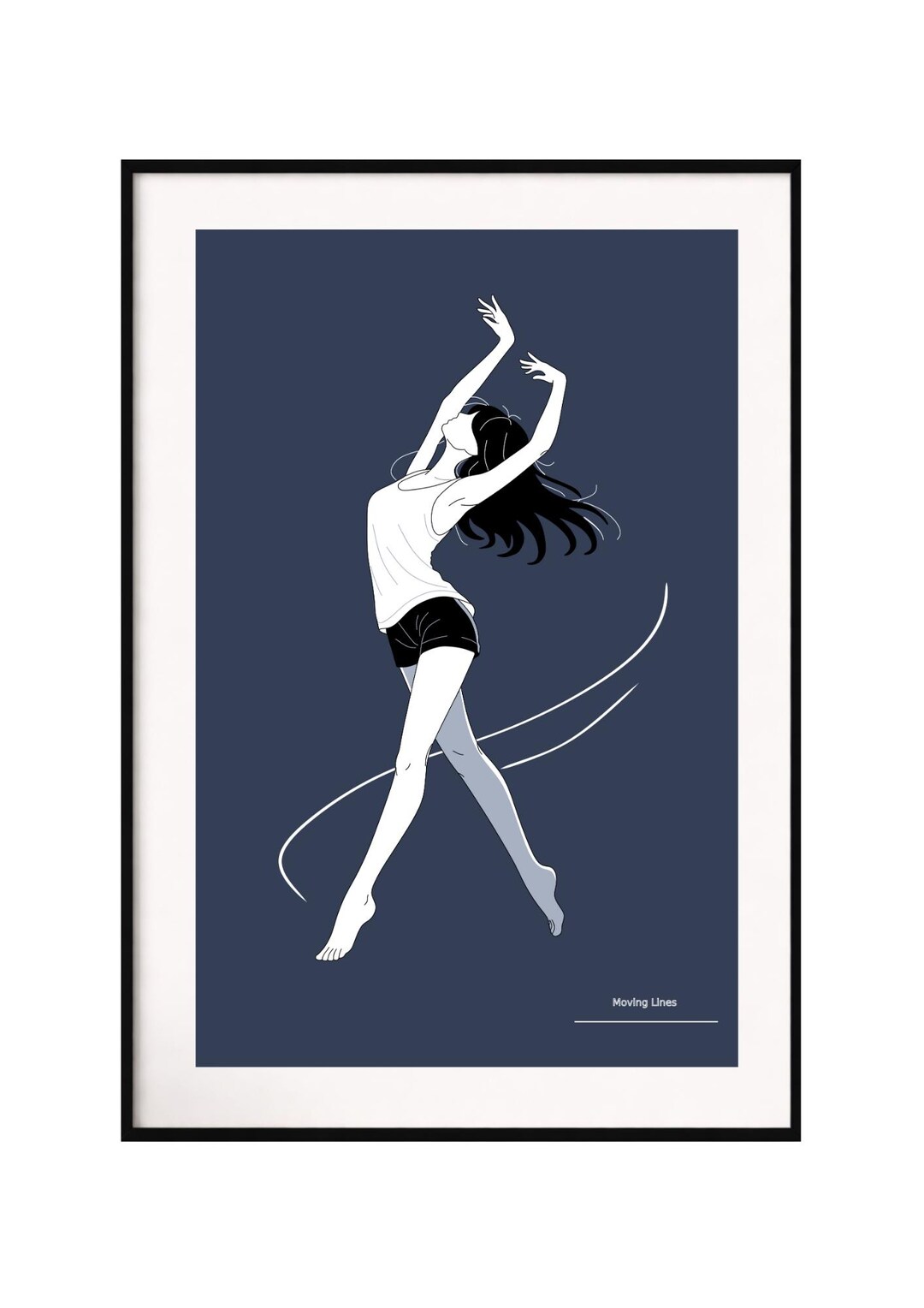 Moving Lines – Rise | Dynamic Female Figure Illustration - Etsy