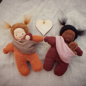 MADE TO ORDER Woolly Cuddle Mamas, With Baby in Sling , Waldorf Cuddle ...