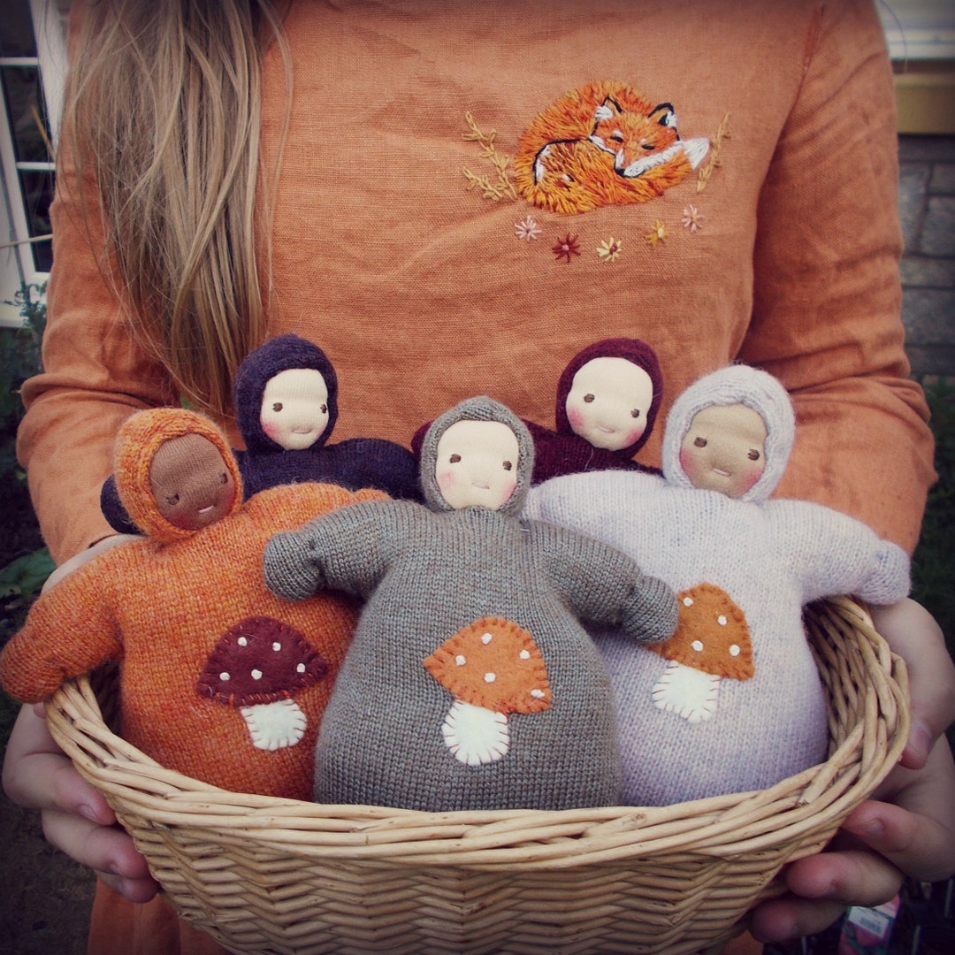 MADE TO ORDER Pure Wool Toadstool Cuddle Dolls, Waldorf Dolls - Etsy