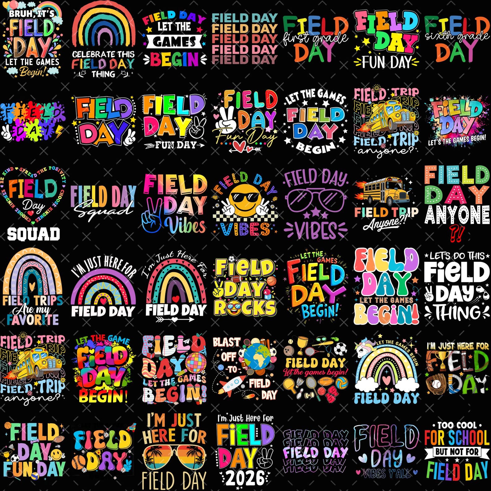 Field Day PNG Bundle, Let the Games Begin 2025 Shirt PNG, Colorful ...