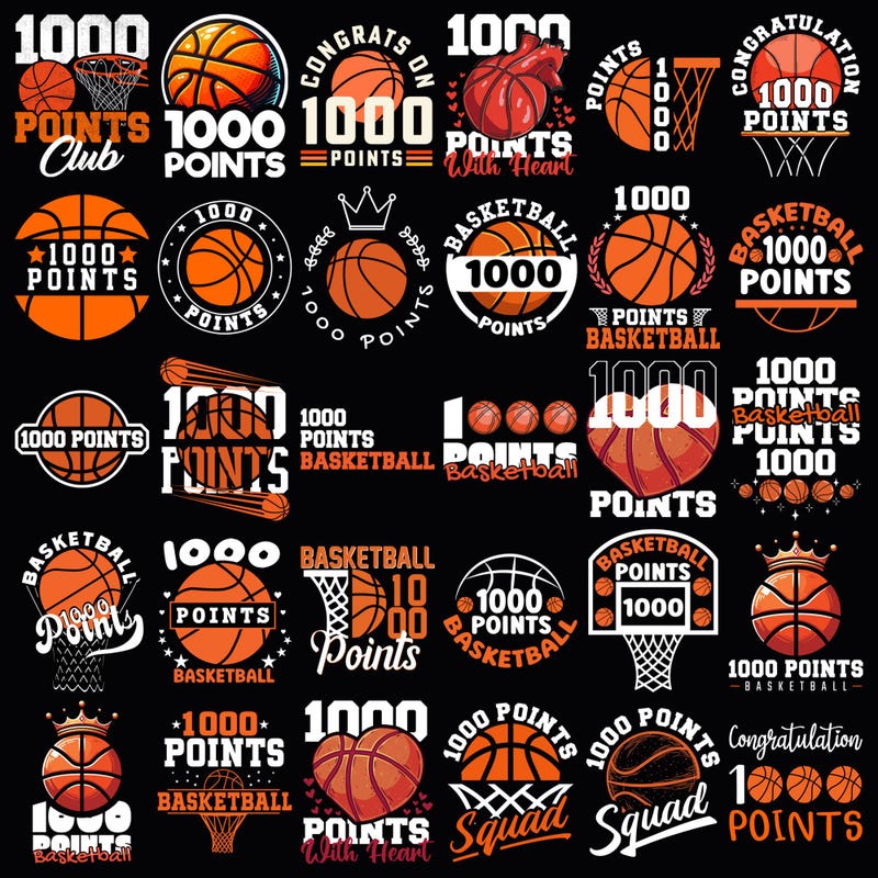 1000 Point Basketball - Etsy