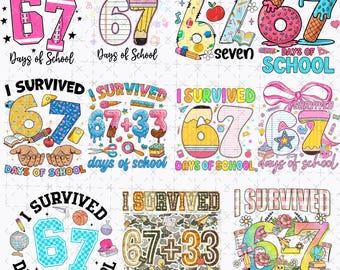 I Survived 100 Days of School, I Survived 67 33 Days of School Png ...