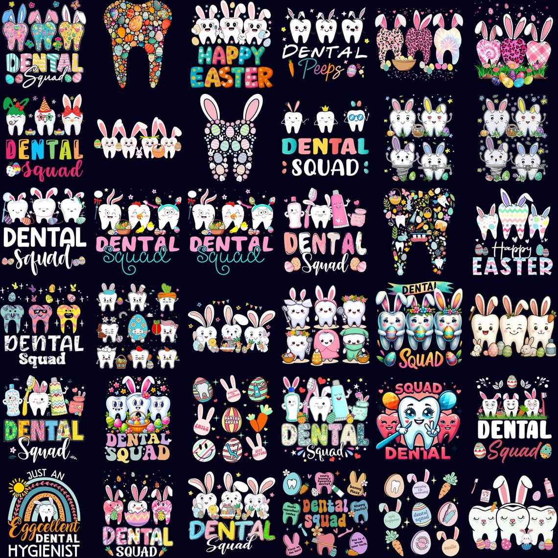 Dental Squad Easter Png Bundle,easter Tooth Png,dentist Easter, Dentist ...