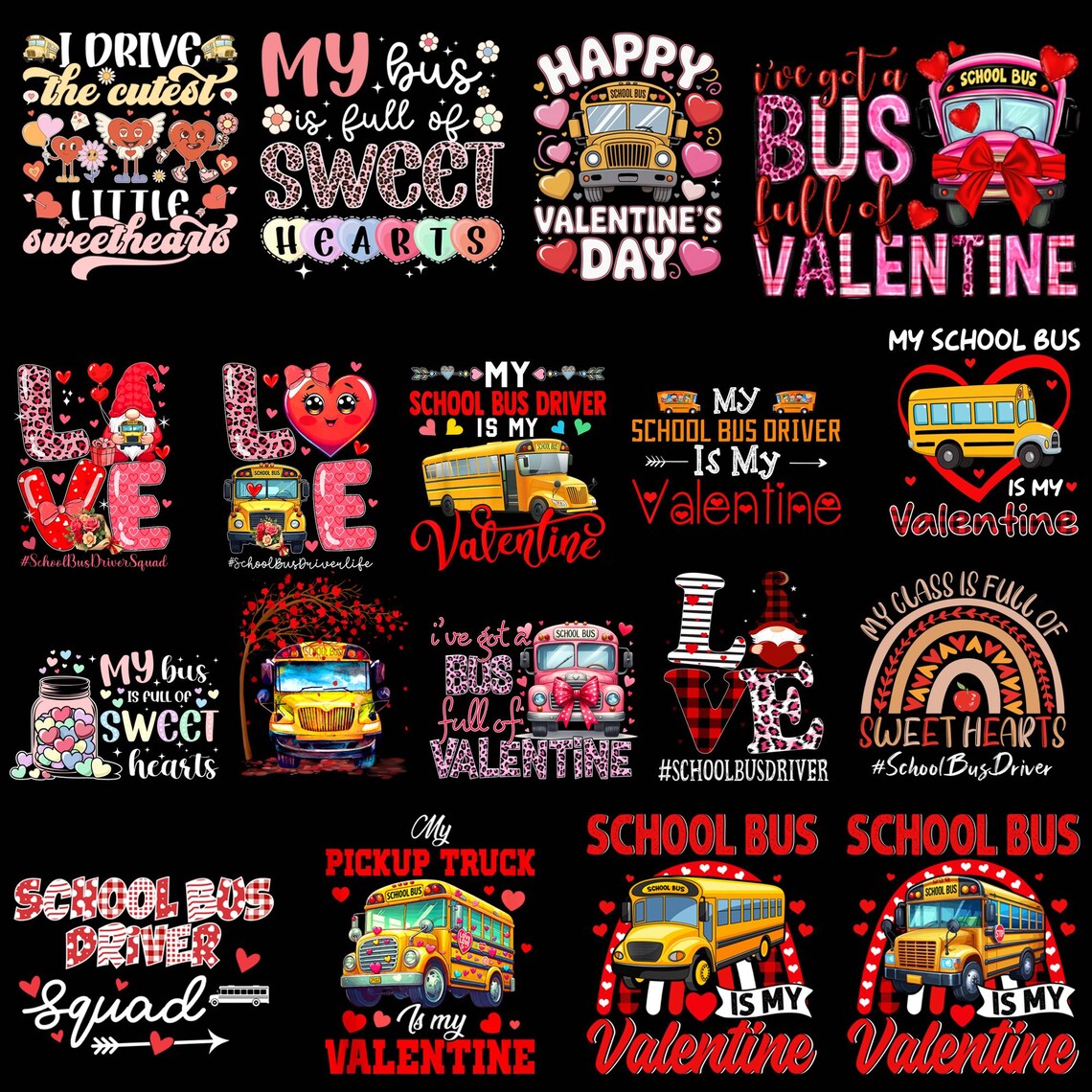 10+ School Bus Driver Valentine PNG, Bus Driver Love Shirt Design ...
