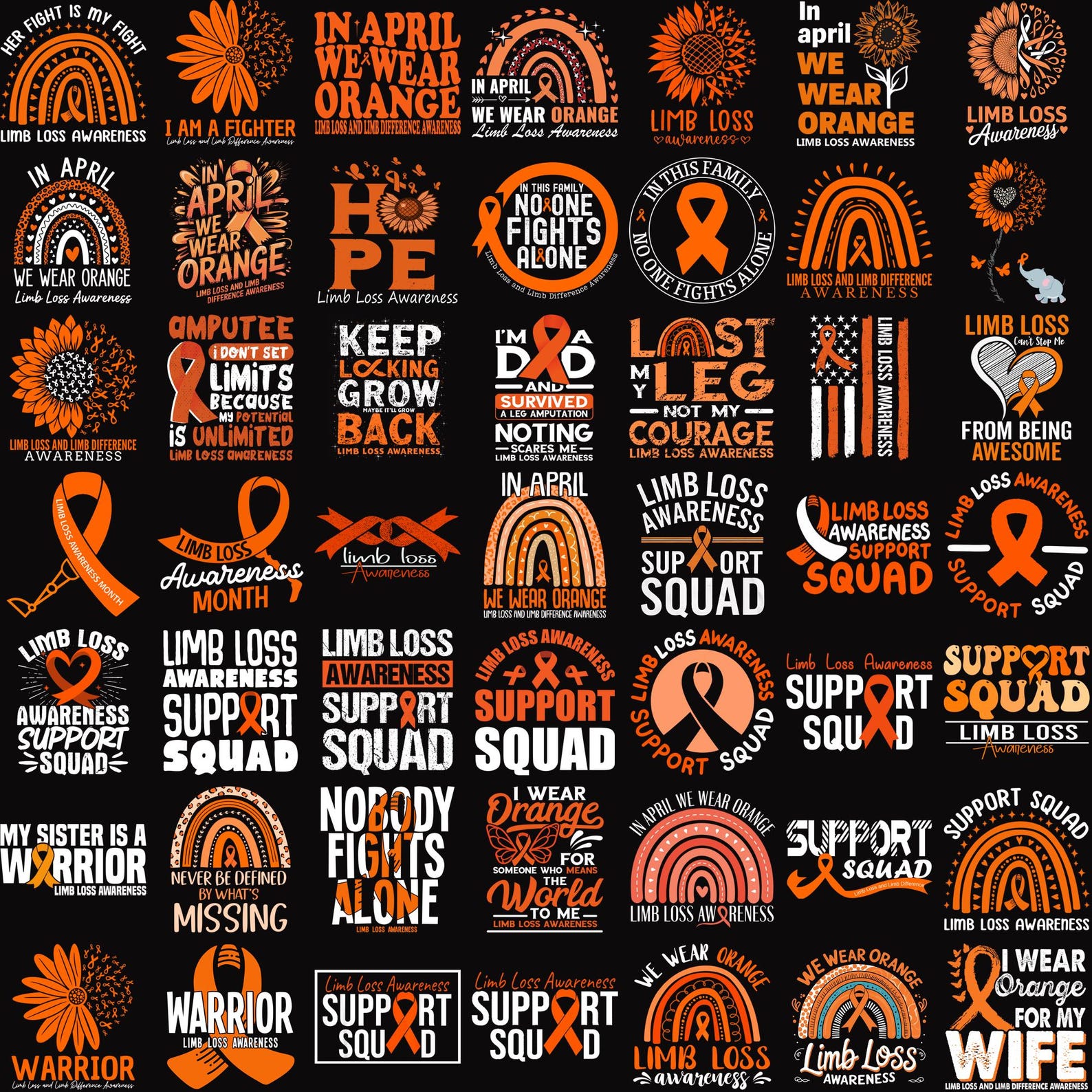 40+ Limb Loss Awareness PNG Bundle, Amputee Warrior Sublimation Design ...