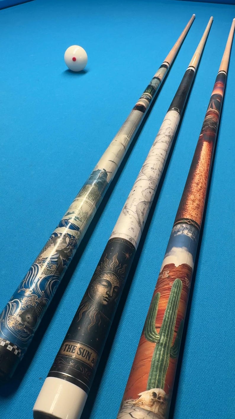 Traditional Japanese Surrealism | Personalized Custom Pool Stick ...