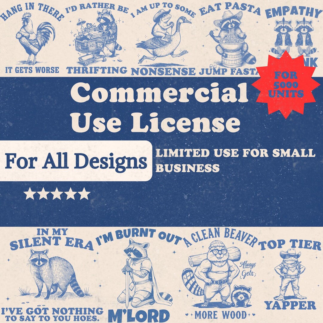 Commercial License for ALL Designs, Vintage Retro Bundle SVG PNG Files ...