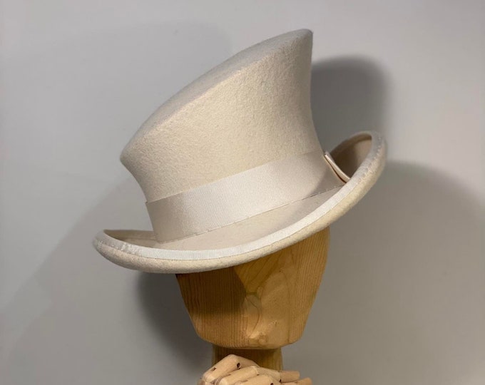 IVORY Asymmetric Top Hat, Felt Hat, Women Top Hat, Men Top Hat ...