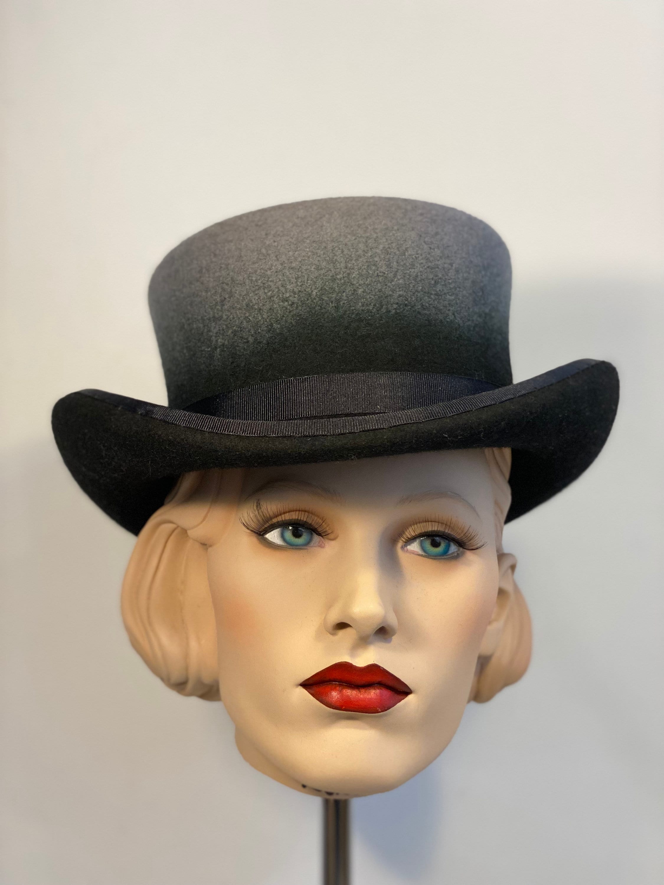 Low Top Hat, Two Shaded: Grey and Black , Wool Felt Hat, Women Men Hat ...