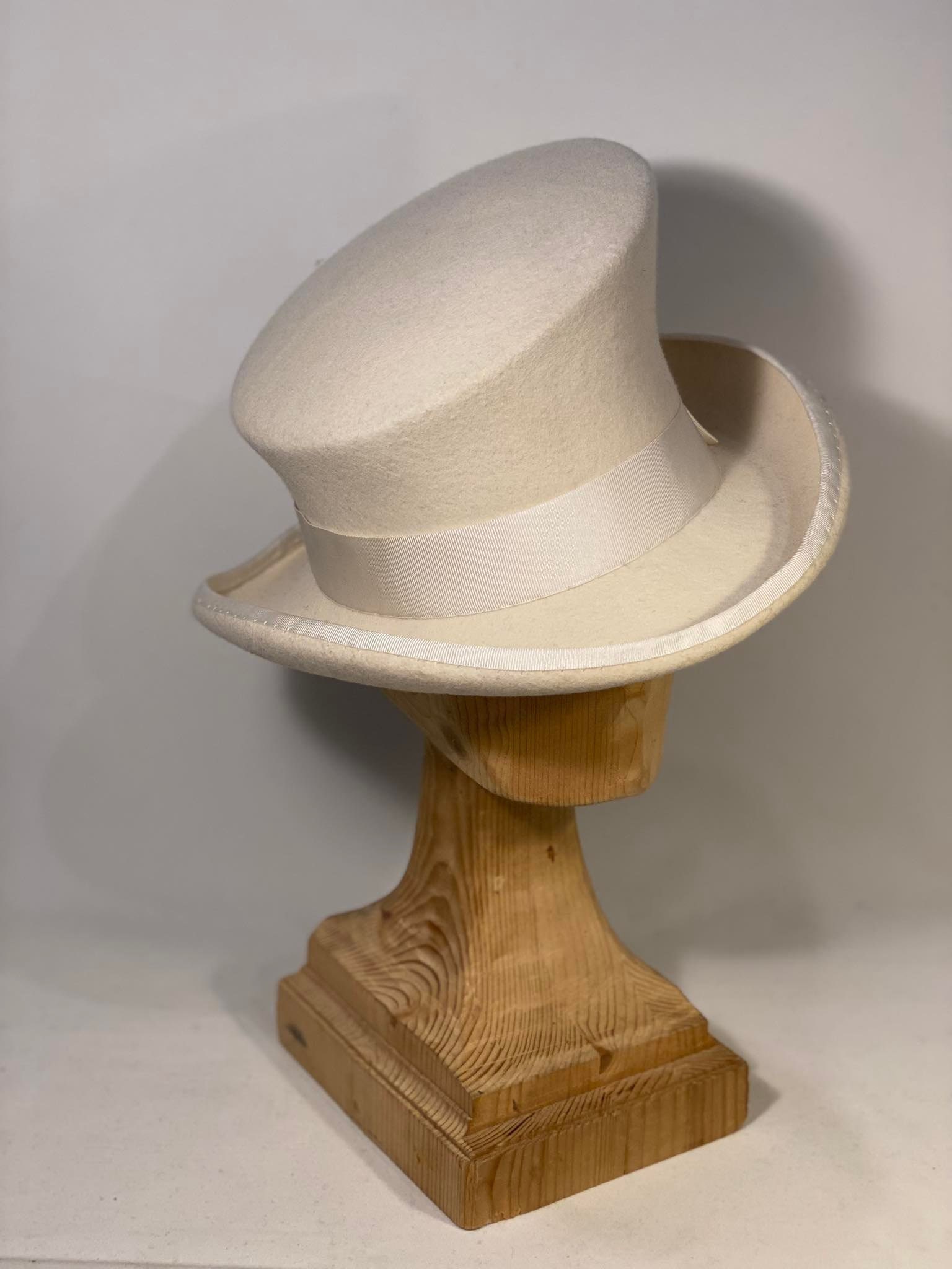 IVORY Asymmetric Top Hat, Felt Hat, Women Top Hat, Men Top Hat ...