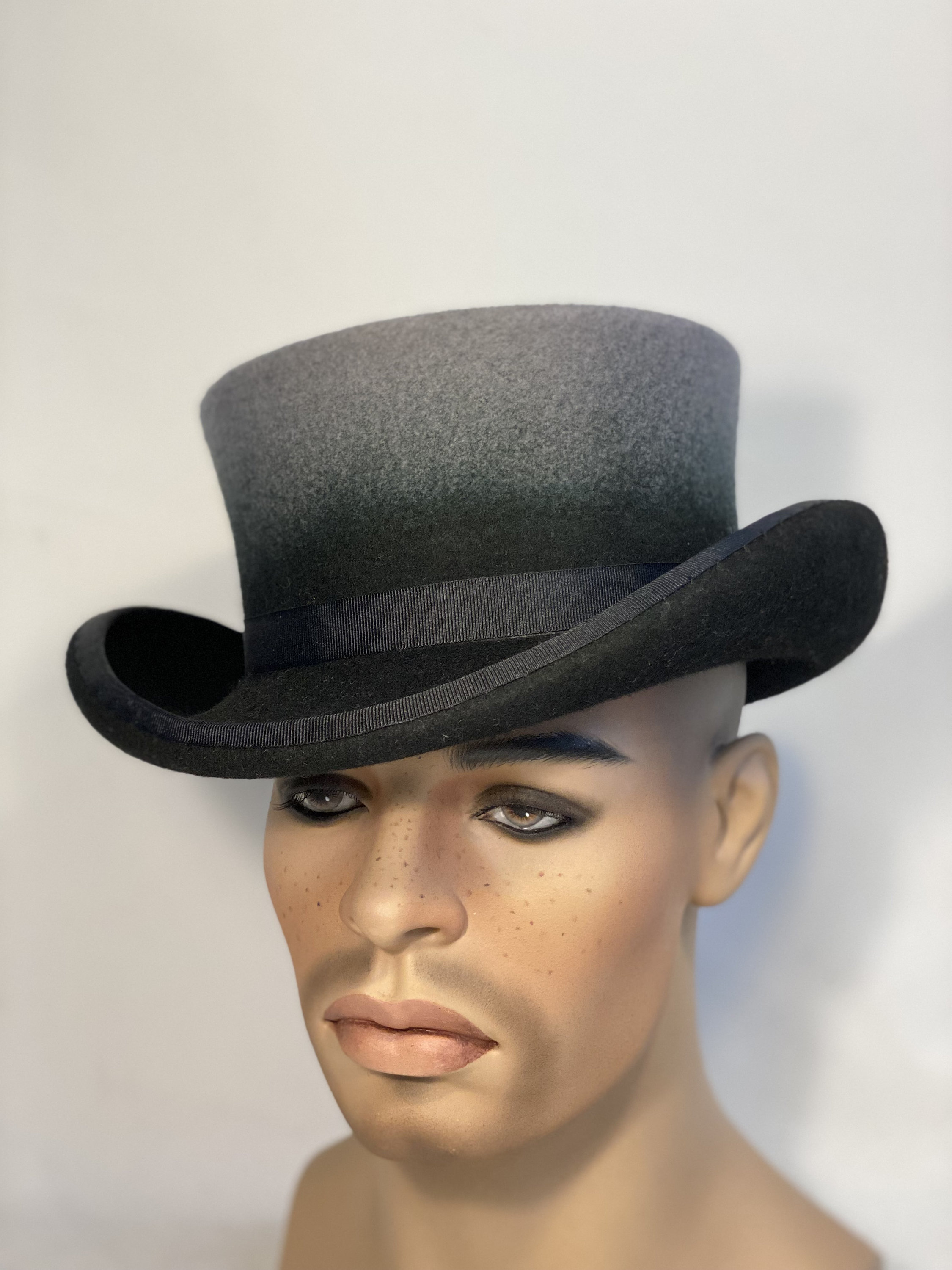 Low Top Hat, Two Shaded: Grey and Black , Wool Felt Hat, Women Men Hat ...