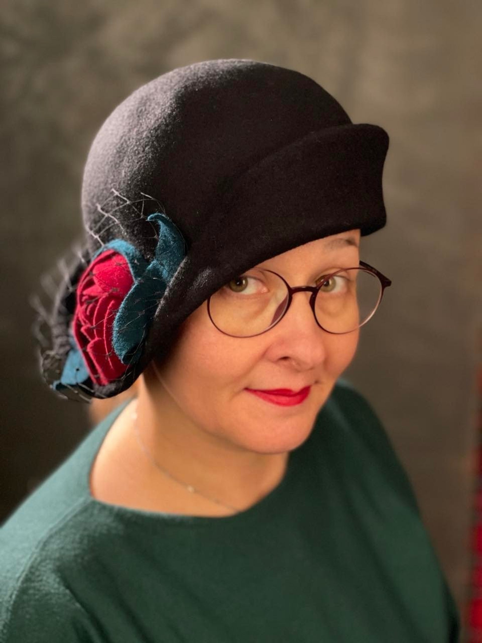 Vintage Style, Flapper, Black Cloche Hat, 1920s, Art Deco, Art Nouveau ...