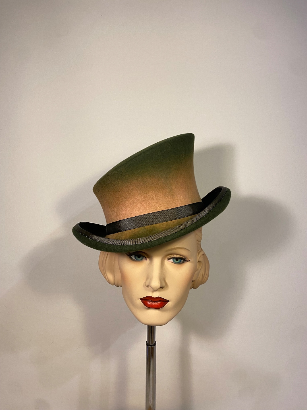 Asymmetric Top Hat, Bridgerton Style, Sfumato Wool Felt Hat, Women Men ...