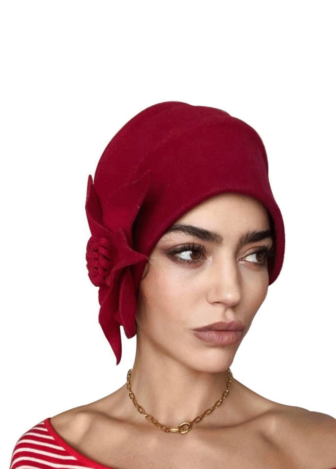 Cloche Hat, Dark Red, Vintage Style, Flapper, 1920s, Art Deco, Art ...