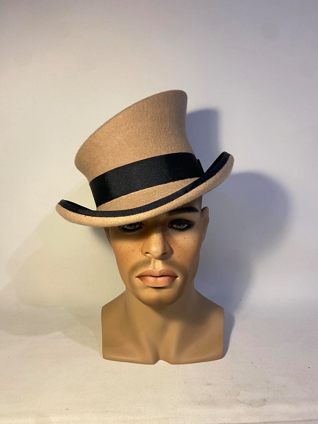 Asymmetric Top Hat With Black Ribbon Wool Felt Hat Women Men - Etsy