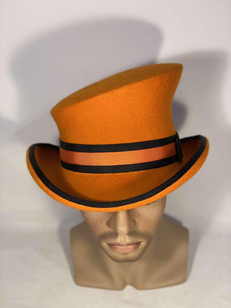 Asymmetric Top Hat, Contrasting Ribbons, Victorian Top Hat, Edwardian ...