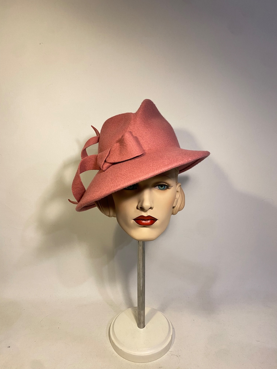 Asymmetric Fedora Hat With Stylish Bow, Wool Felt Hat, Women Hat ...