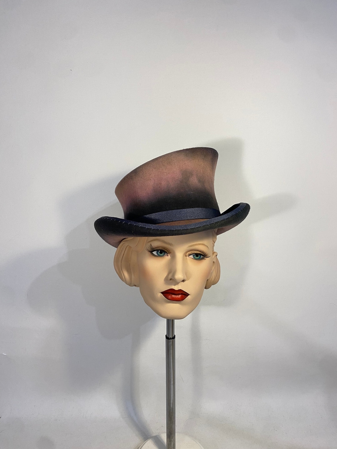 Asymmetric Top Hat, Bridgerton Style, Sfumato Wool Felt Hat, Women Men ...