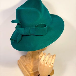 Asymmetric Fedora Hat With Stylish Bow, Wool Felt Hat, Women Hat ...
