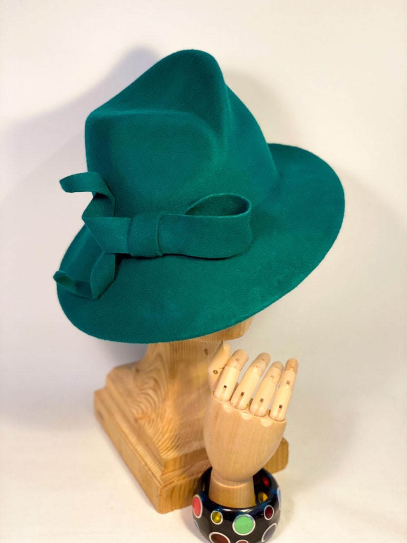 Asymmetric Fedora Hat With Stylish Bow, Wool Felt Hat, Women Hat ...