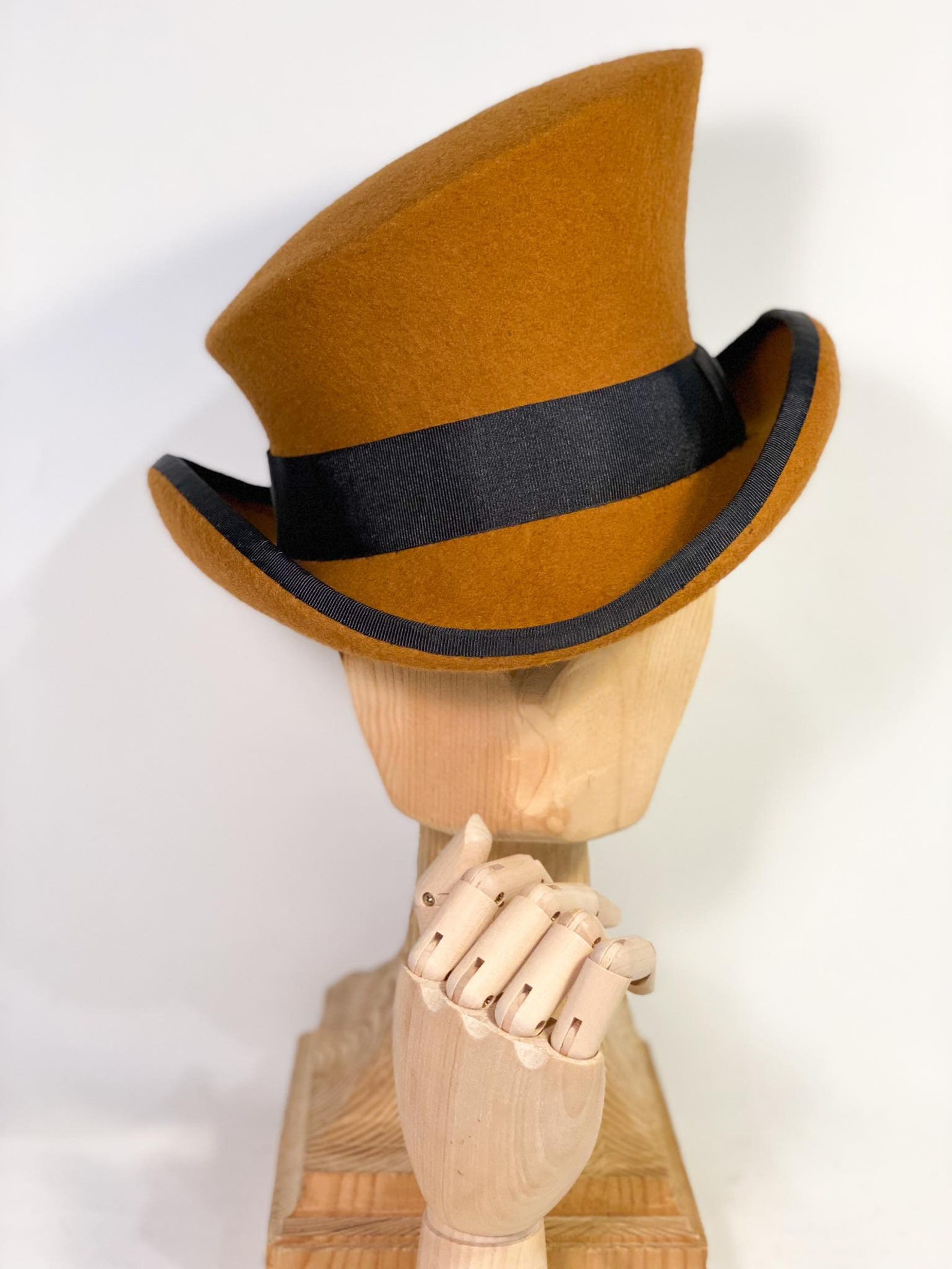 Asymmetric Top Hat With Black Ribbon Wool Felt Hat Women Men - Etsy