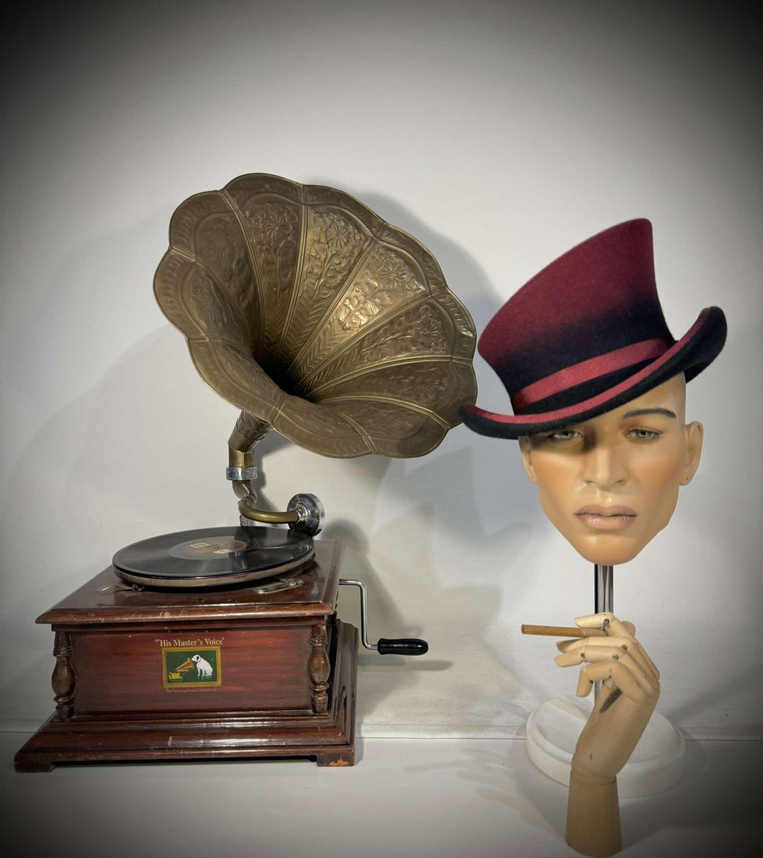 Asymmetric Top Hat, Two Shaded: Burgundy and Navy, Wool Felt Hat, Women ...