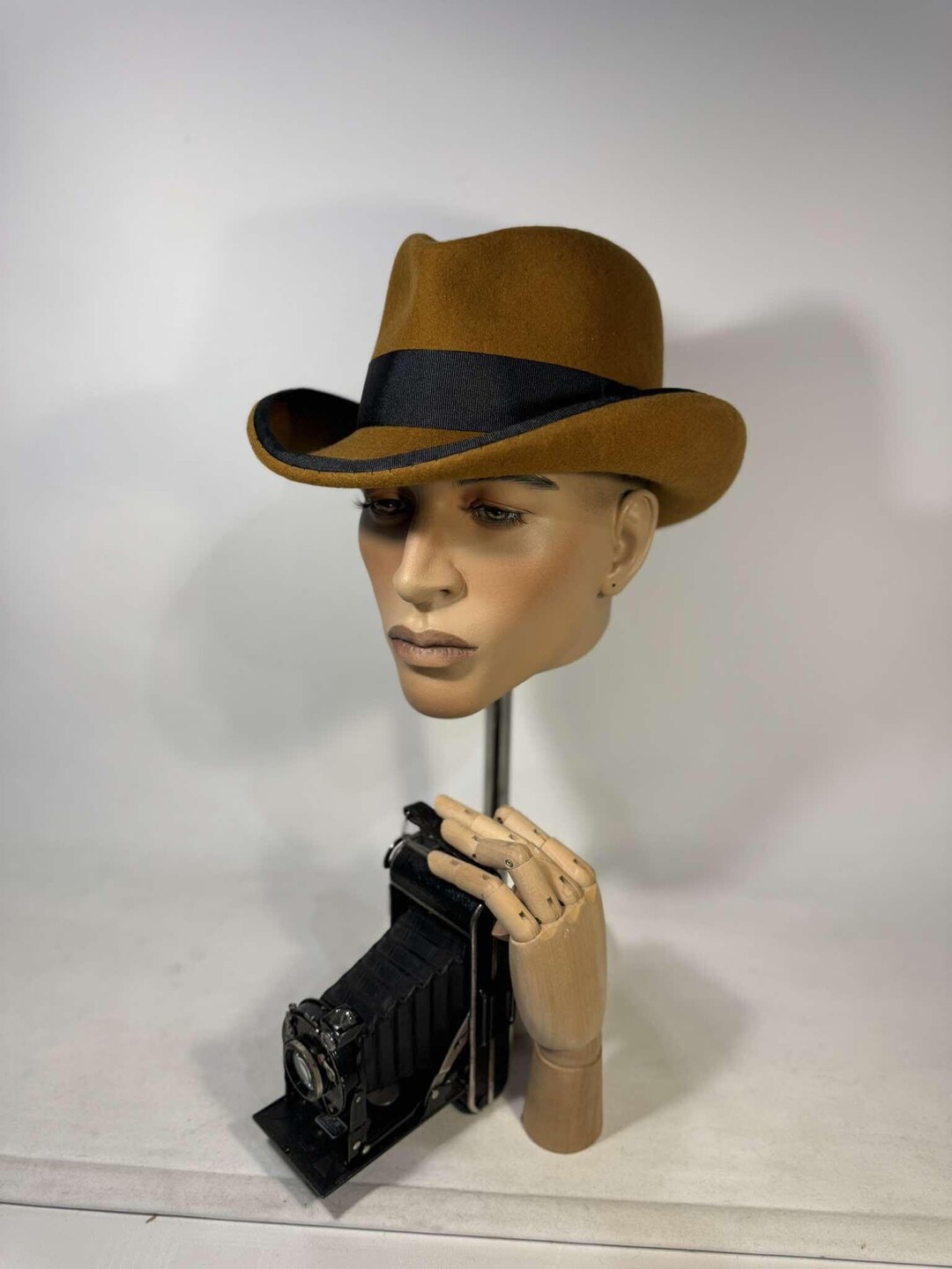 Homburg Style Hat With Classic Brim, Completely Handmade Shaped Crown ...