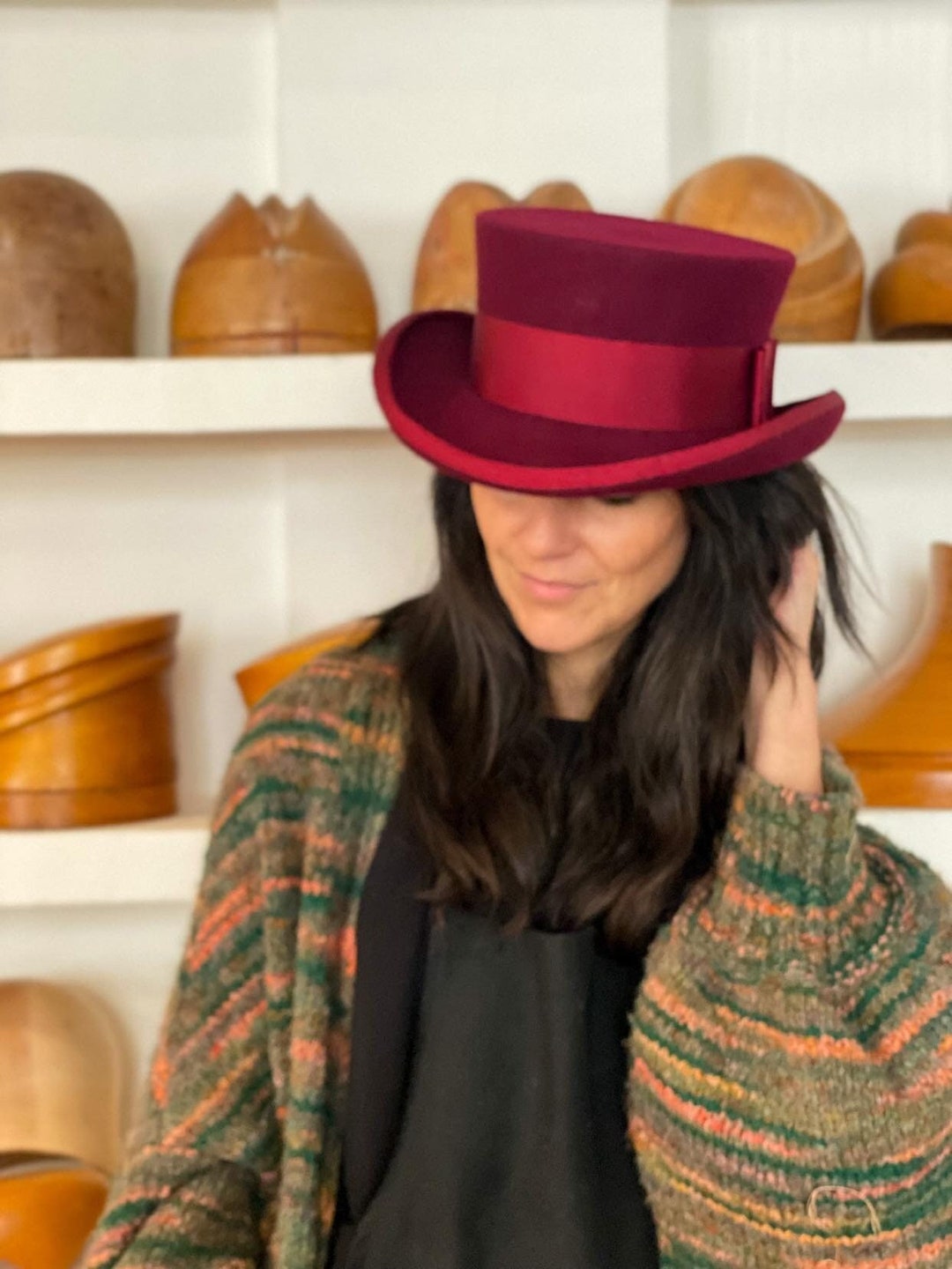 Low Top Hat, Wool Felt Hat, Women Men Hat, Unisex Hat, Victorian Hat ...