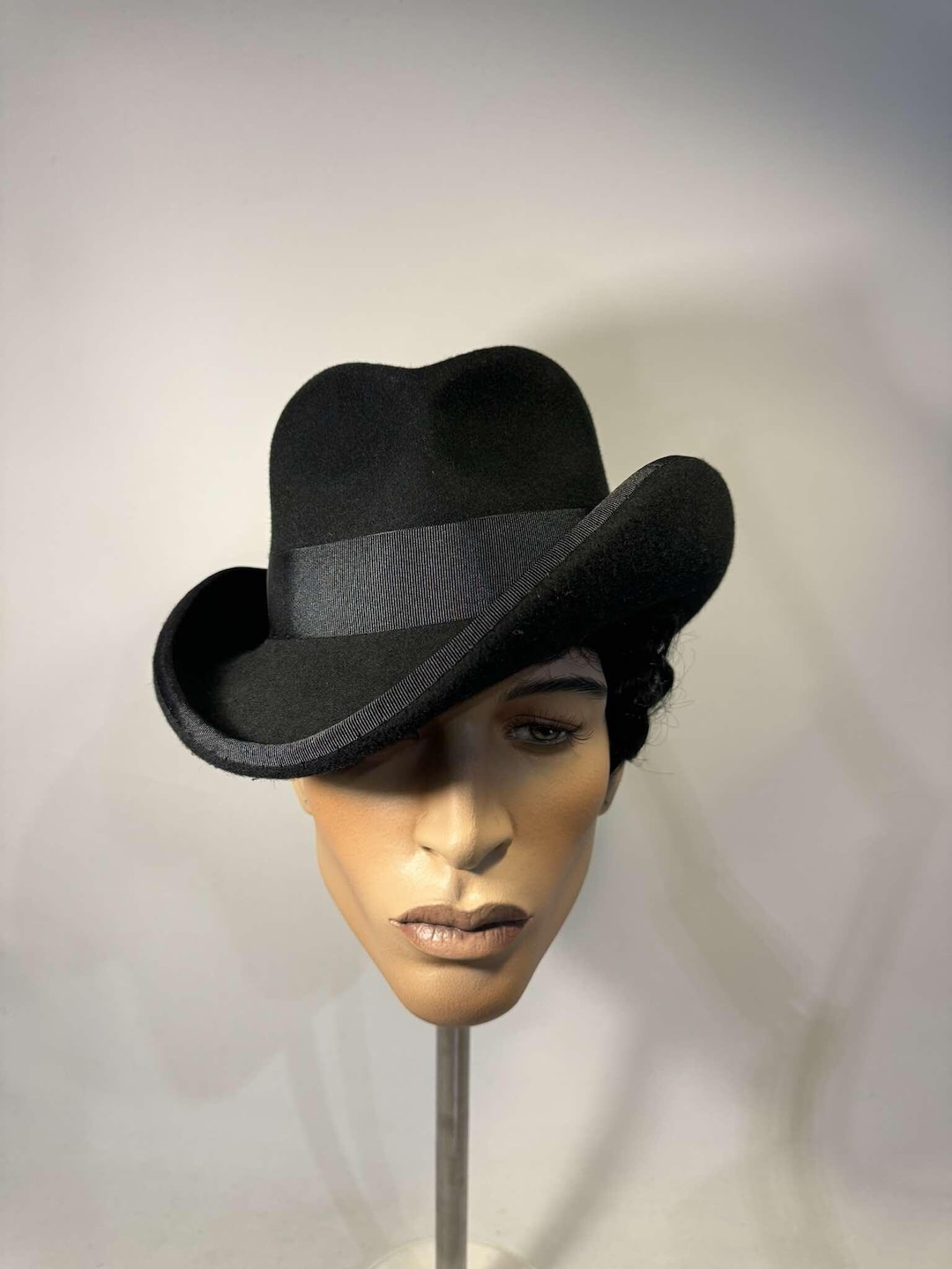 Homburg Style Hat With TWISTED Brim, Completely Handmade Shaped Crown ...