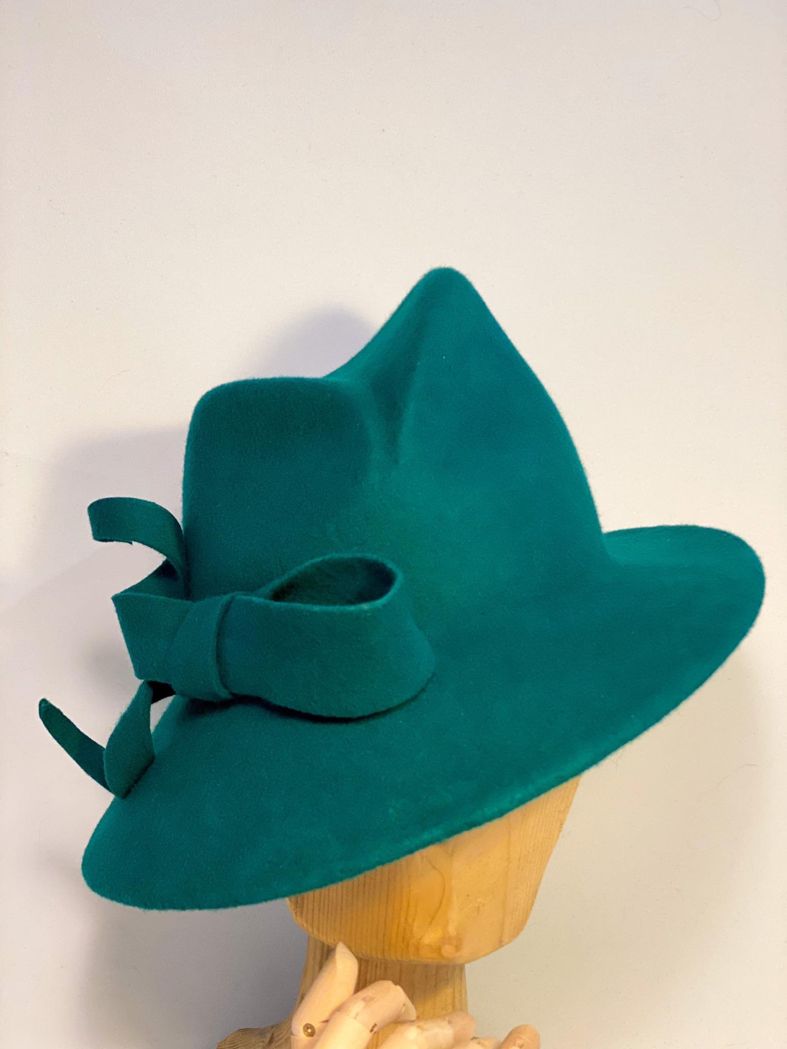 Asymmetric Fedora Hat With Stylish Bow, Wool Felt Hat, Women Hat ...