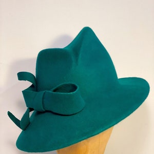 Asymmetric Fedora Hat With Stylish Bow, Wool Felt Hat, Women Hat ...