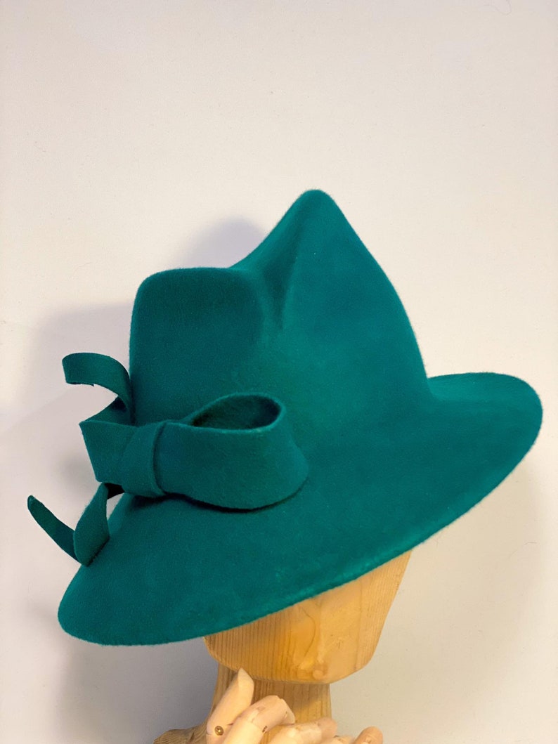 Asymmetric Fedora Hat With Stylish Bow, Wool Felt Hat, Women Hat ...