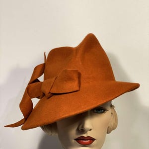 Asymmetric Fedora Hat With Stylish Bow, Wool Felt Hat, Women Hat ...