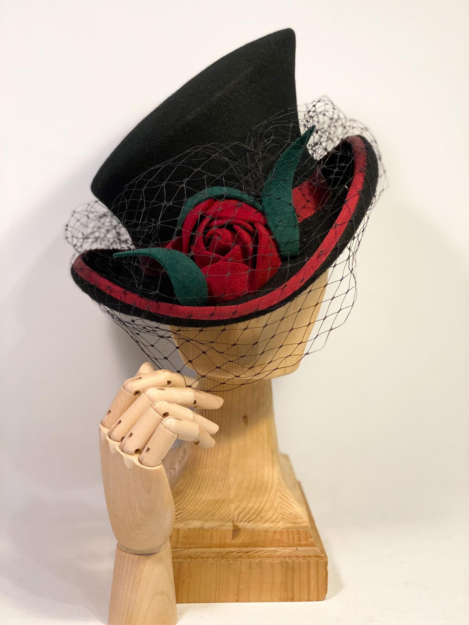 Asymmetric Top Hat Black Wool Felt Hat Women Men Hat Unisex - Etsy