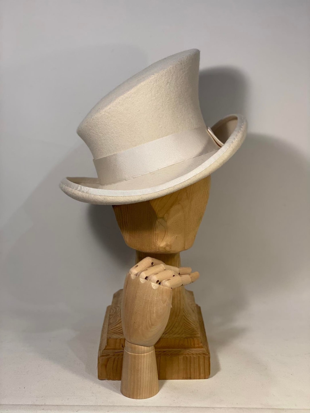 IVORY Asymmetric Top Hat, Felt Hat, Women Top Hat, Men Top Hat ...