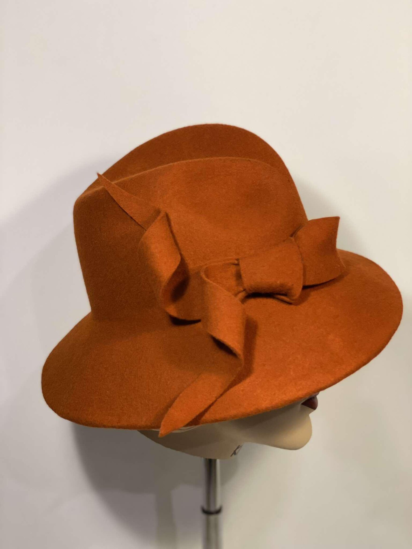Asymmetric Fedora Hat With Stylish Bow, Wool Felt Hat, Women Hat ...