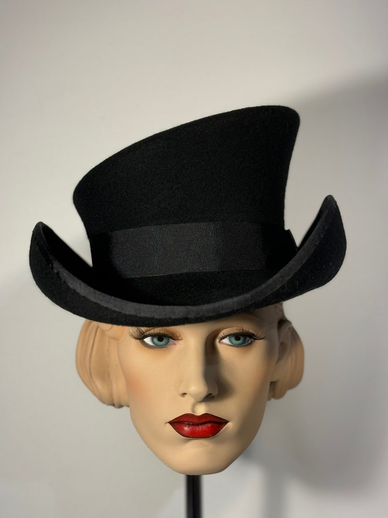 Asymmetric Top Hat, Top Hat, Exaggerated Brim, Custom Hat, Felt Hat ...