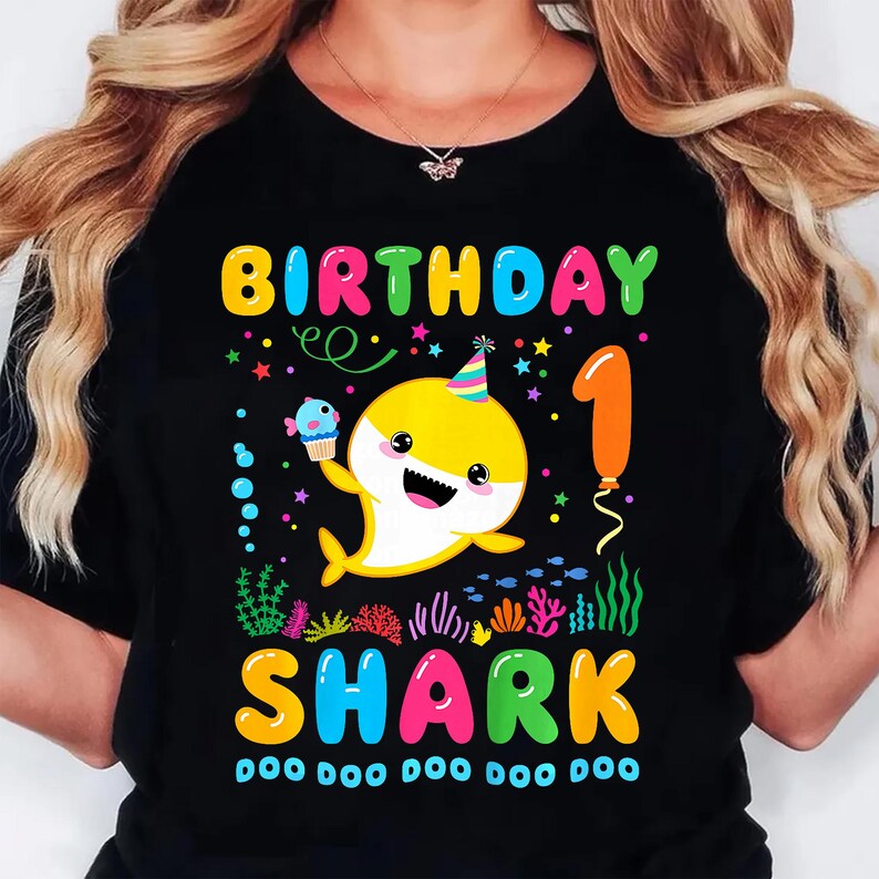 1st Birthday Shark PNG Bundle, Baby Shark Party Digital Download ...