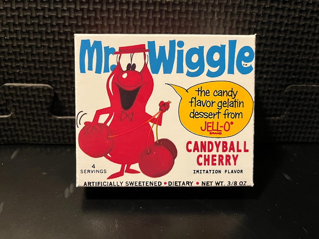 1965 Mr Wiggle Jello - "candyball Cherry" Empty Custom Design Display ...