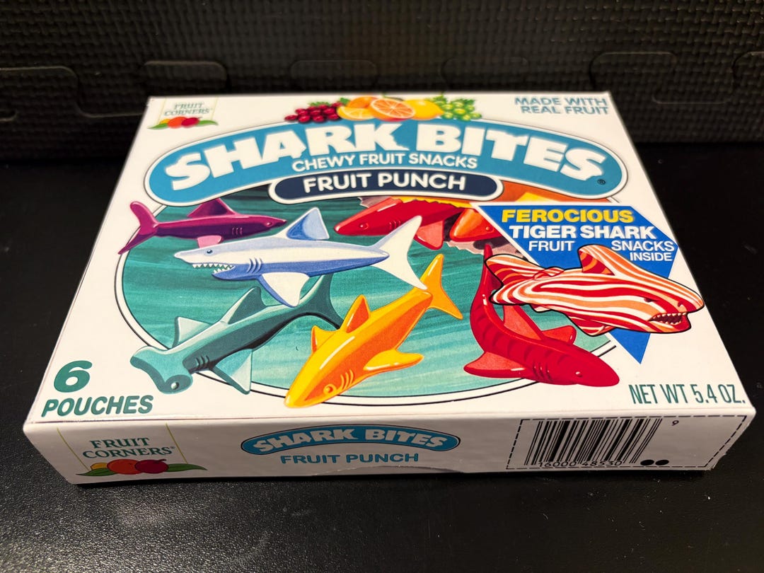 Shark Bites Fruit Snacks Tiger Shark Empty Custom Design Display