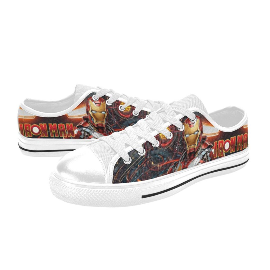 Iron Man Custom Shoes Painted Low Top Sneakers Custom Footwear - Etsy