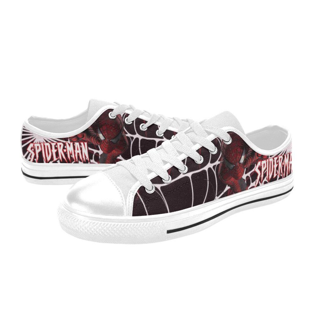 Spiderman Custom Shoes Painted Low Top Sneakers Custom Footwear - Etsy