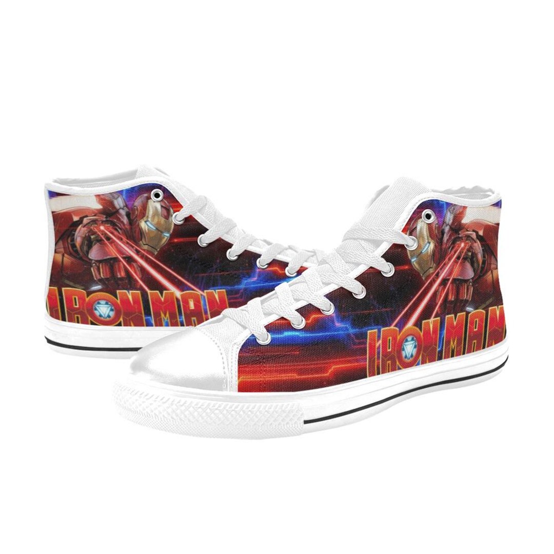 Iron Man Custom Shoes Painted High Top Sneakers Custom Footwear - Etsy