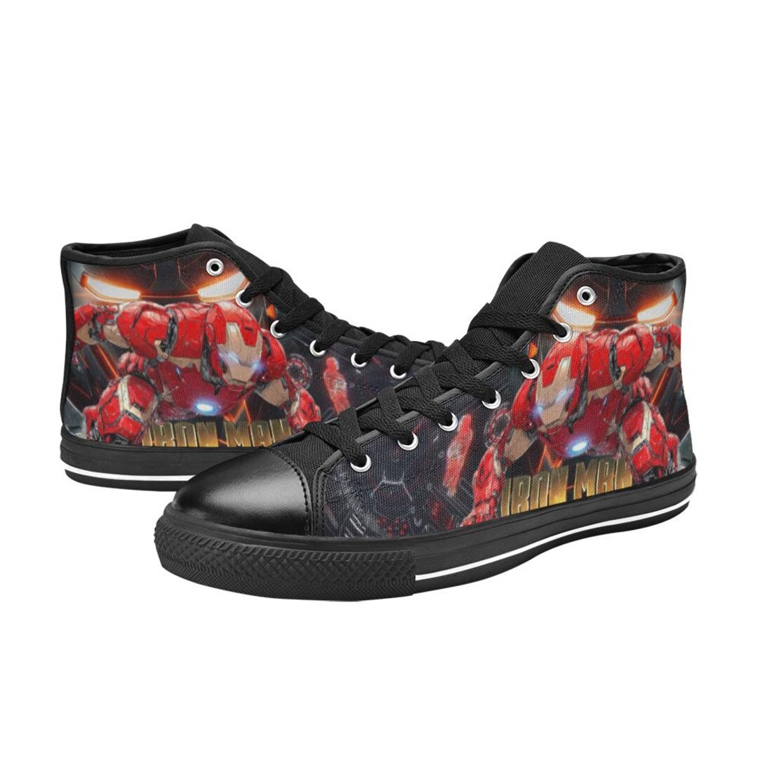 Iron Man Custom Shoes Painted High Top Sneakers Custom Footwear - Etsy