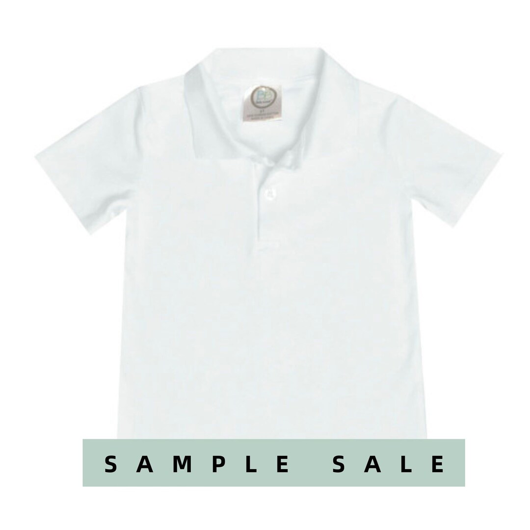 Sample SALE, White Polo Shirt, Blanks Boutique Embroidery Blank Short ...