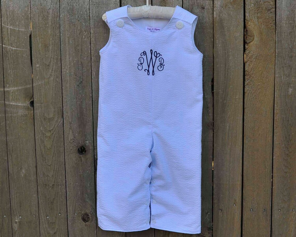 Oil Derrick Monogrammed Jon Jon, Shortall Longall Romper or Jumper ...