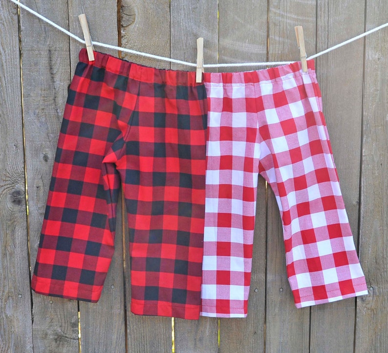 Red and White Buffalo Plaid Pants 1 Gingham Checked - Etsy