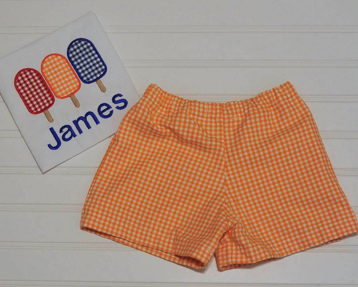 Ice Pop Shirt, Monogrammed Popsicle Gingham Shorts or Pants and Shirt ...