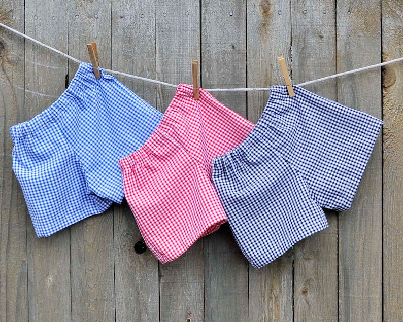 Girls Gingham Shorts or Pants, Many Colors Checked Plaid for School ...